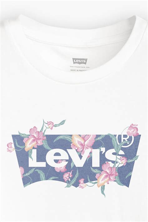 Levis Памучна тениска с овално деколте Прашно синьо Бял M Emagbg