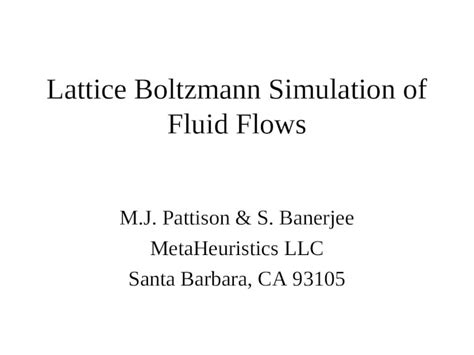 PPT Lattice Boltzmann Simulation Of Fluid Flows DOKUMEN TIPS