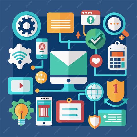 A Colorful Illustration Of Digital Technology And Networking Premium Ai Generated Vector