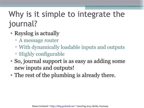 Rsyslog Vs Systemd Journal Presentation Ppt