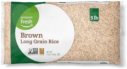 Amazon Fresh Brown Long Grain Rice 5 Lb Previously Happy