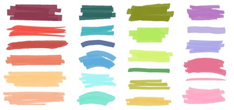 marker lines color ink pen brush strokes underlines colorful