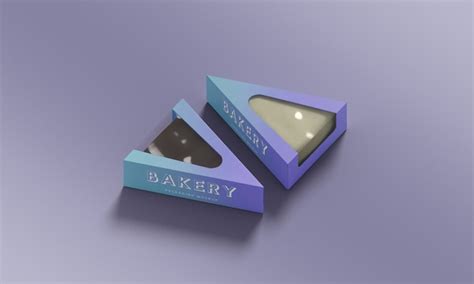 Premium Psd Triangle Cake Slice With Gradient Paper Packaging