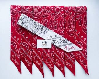 Personalized Bandana Name Chain Stitch Embroidered Bandana