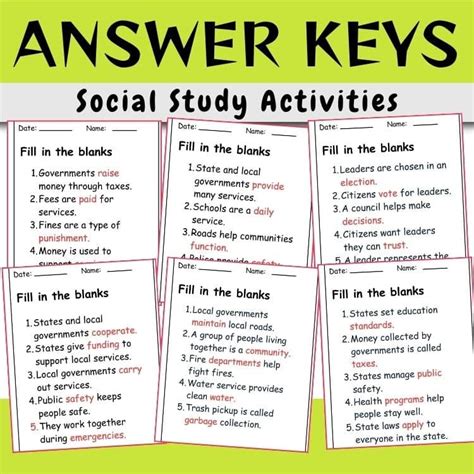 State And Local Government Reading Comprehension Passages Activities