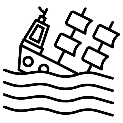 Premium Vector Ship Sinking Icon