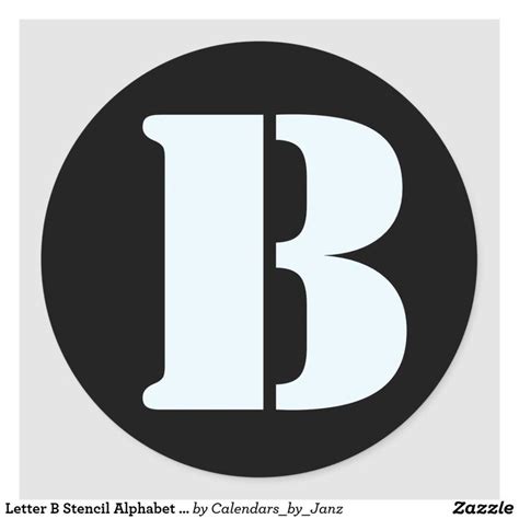 Letter B Stencil Alphabet By Janz Alice Blue Black Classic Round