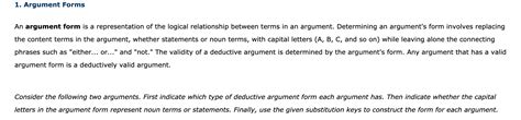 Solved Argument Forms An Argument Form Is A Chegg Com