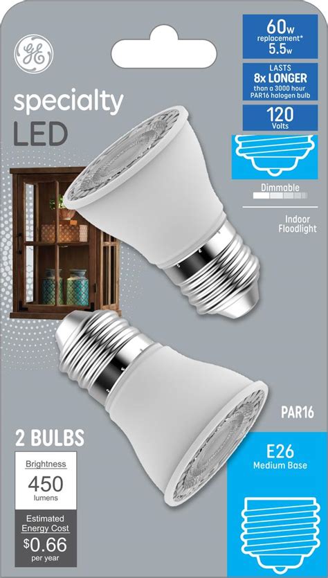 Ge Specialty Led 60 Watt Replacement Warm White Par16 Specialty Bulbs