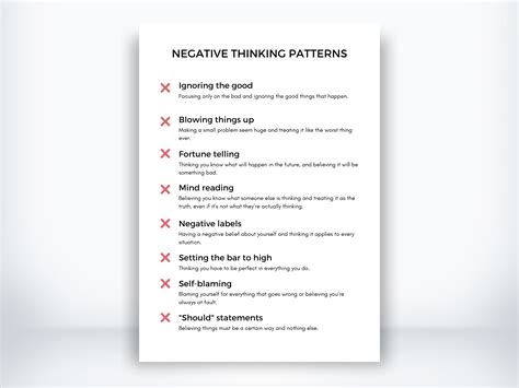 Negative Thinking Patterns Examples Worksheet Pdf My Thriving Mind