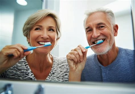 Woman Tooth Brushing Routine Elderly Dental Care Oral Health Elderly