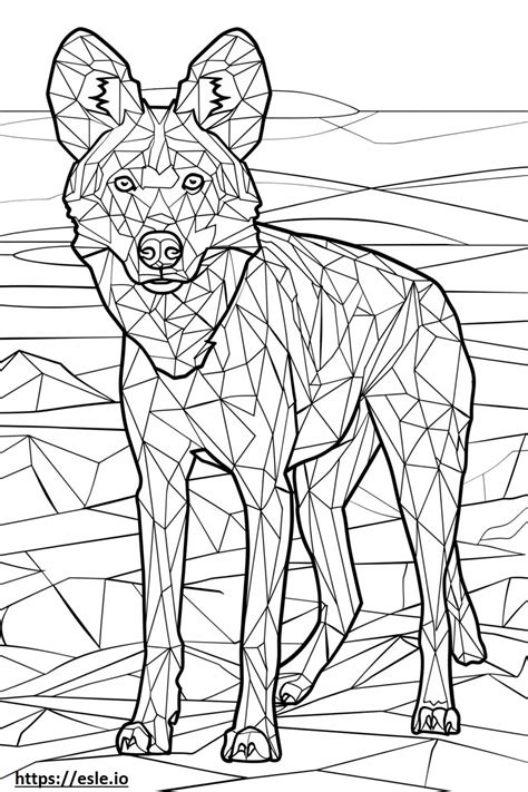 African Wild Dog Full Body Coloring Page