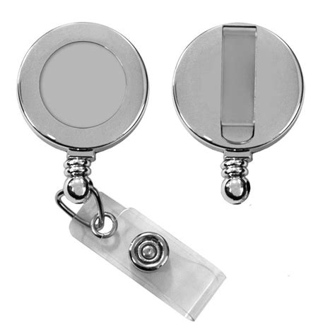 Round Badge Reel W Belt Clip
