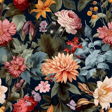 Abstract Multicolor Abstract Roses Flower Pattern Floral Background