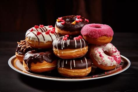 Premium Ai Image Photo Beauty Assorted Donuts