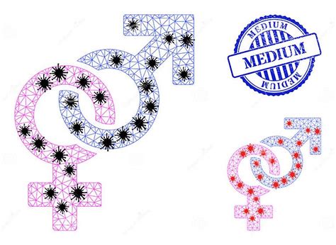 Carcass Mesh Straight Sex Symbol Icons With Infectious Nodes And