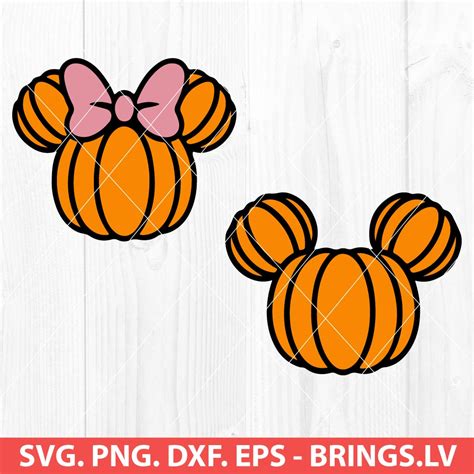 Disney Halloween Pumpkin Mickey Minnie Mouse Fall Autumn Svg Png Dxf