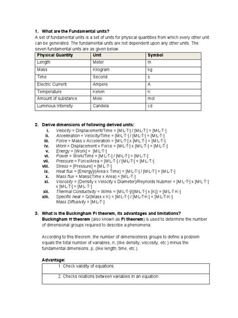 Assignment 1 Dimensional Analysis Pdf Materials Science
