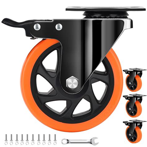 Caster Wheels 5 Inch Heavy Duty Casters Set Of 4
