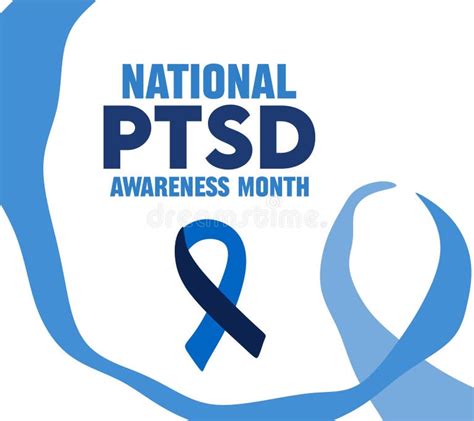 National Ptsd Awareness Month For People With Ptsd Stock Vector