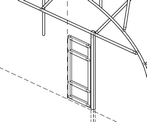 M3016 30ft Polytunnel Hinged Door Frame Assembly