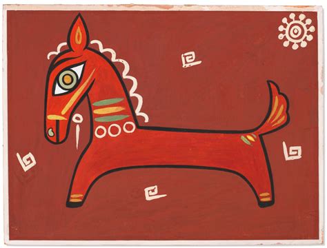 Jamini Roy Untitled Horse Grosvenor Gallery