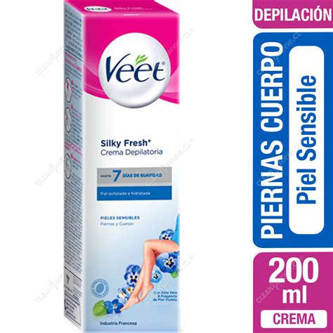Crema Depilatoria Piernas Y Cuerpo Veet Piel Sensible 200 Ml Clean Queen