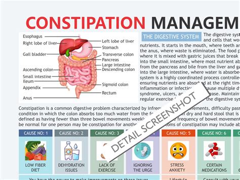 Constipation Management Chart Digital Download Pdf Prevent