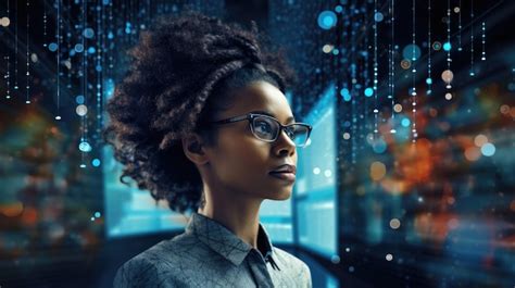 Premium Photo Tech Analyst Study Cyber Data Chart From Corporate System