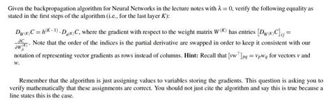 Solved Given The Backpropagation Algorithm For Neural Chegg
