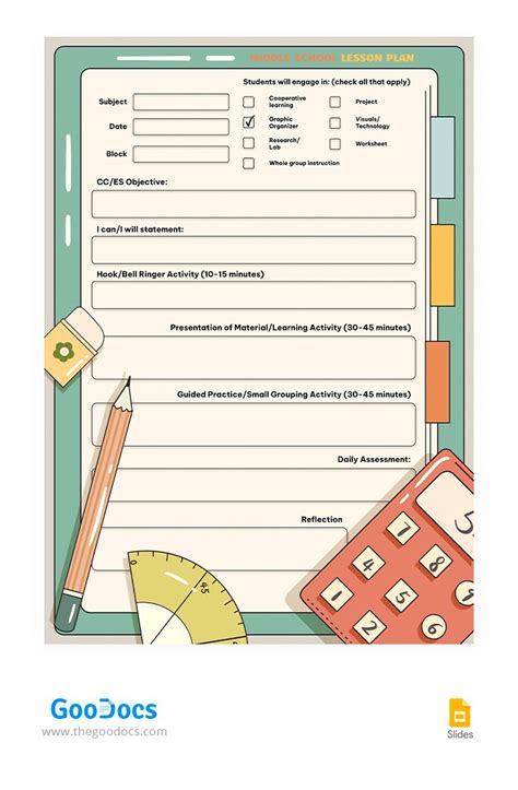Blank Middle School Lesson Plan Template