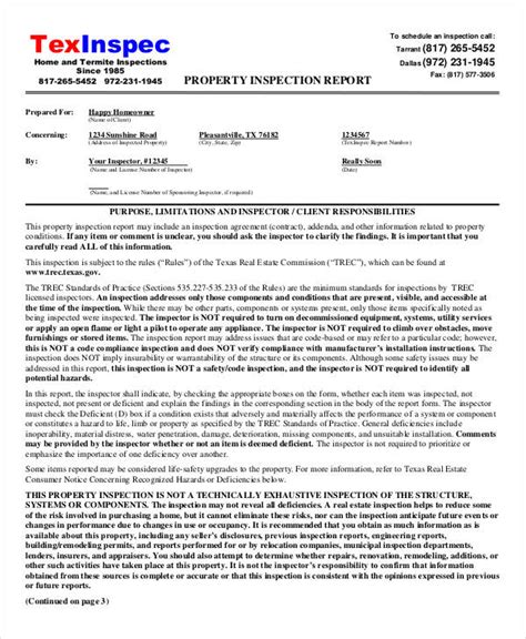 50 Inspection Report Examples To Download