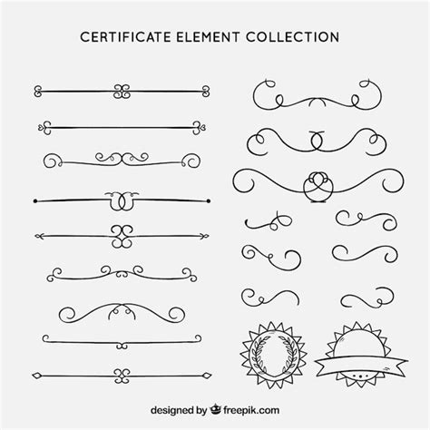 Free Vector Certificate Elements Collection With Ornaments