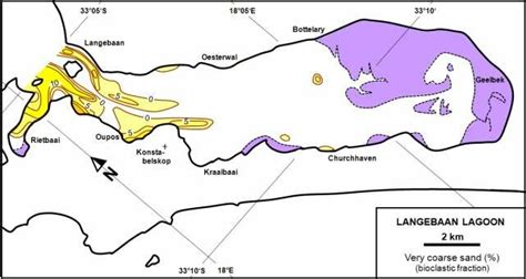 Distribution Of Very Coarse Bioclastic Sand In Langebaan Lagoon