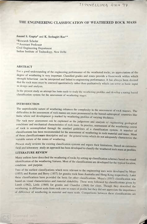 Pdf The Engineering Classification Of Weathered Rock Mass