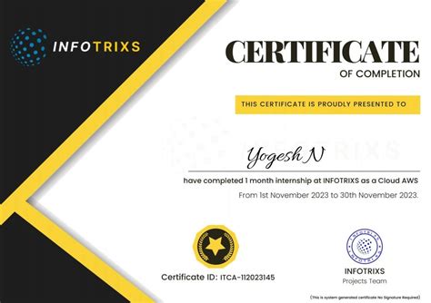 Yogesh N On Linkedin Aws Cloudcomputing Infotrixs Internshipexperience