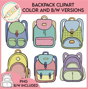 Colorful Backpack Clipart Back To School Clip Art By Storia Here