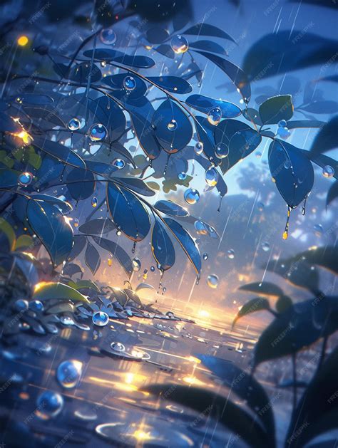 Premium Ai Image There Is A Picture Of A Rain Scene With A Tree And