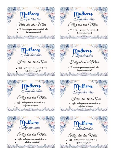Documento A4 Etiqueta Agradecimento Compra Floral Azul Pdf