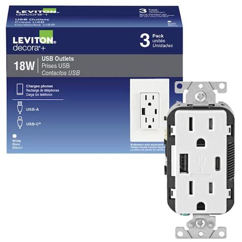 Leviton Usb Duplex Receptacle Fast Charging Usbs With Power Delivery