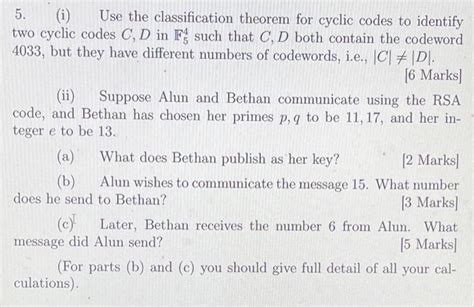 Solved 5 I Use The Classification Theorem For Cyclic