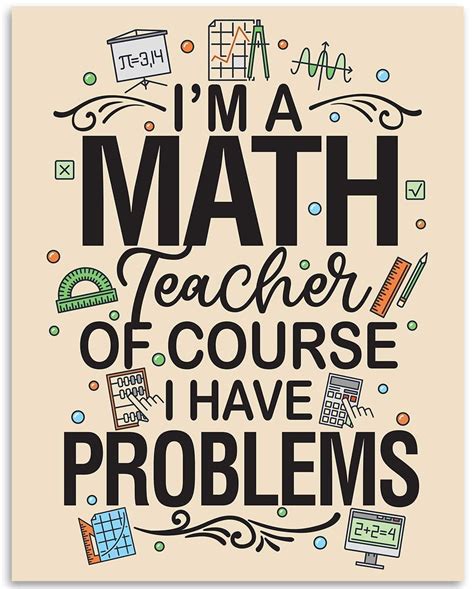Aaberic Im A Math Teacher Of Course I Have Problems Typography Poster