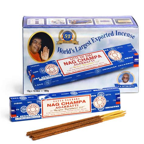 Incenso Nag Champa Satya Sai Baba Caixa Templo De Buda