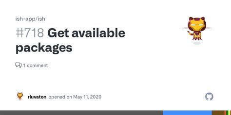 get available packages · issue 718 · ish app ish · github