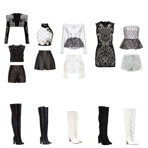 Elegant Black And White Stage Outfit Performance Outfit Korean