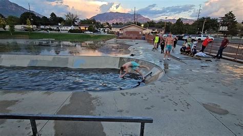 Flooding Turns Skate Park Into Impromptu Community Pool