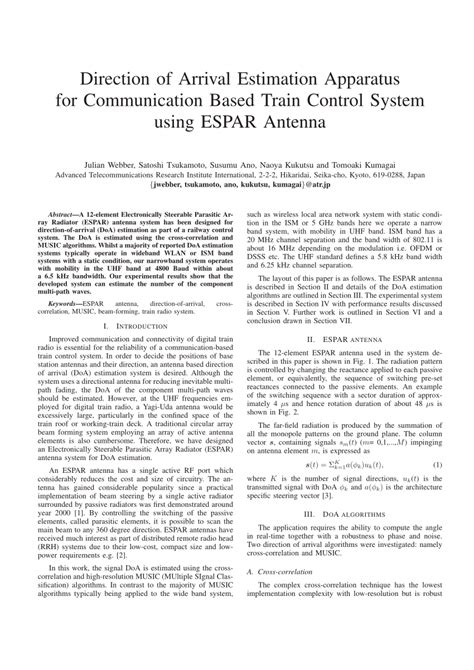 Pdf Direction Of Arrival Estimation Apparatus For Communication Based