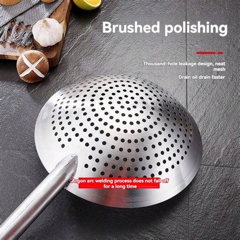 1pc Oil Skimmer Pasta Strainer 11 Inch Stainless Steel Kitchen Utensils