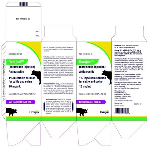 Doraject Cronus Pharma Llc Veterinary Package Insert Page 3