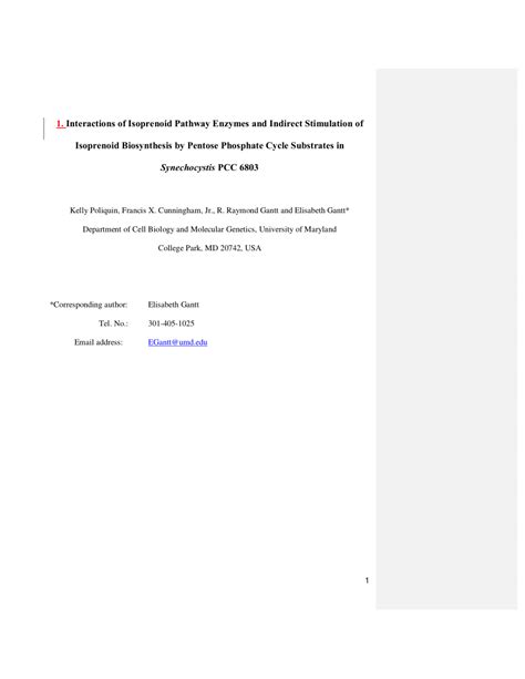 Pdf Interactions Of Isoprenoid Pathway Enzymes And Indirect